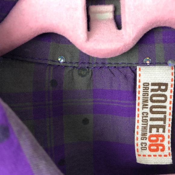 Route 66 | Shirts & Tops | Route 66 Purple Plaid Girls Shirt Size Large ...
